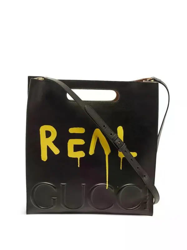 Gucci Ghost Cutout Handle Tote Bag - Black