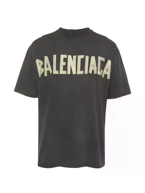 Balenciaga Logo Tape Distressed T-shirt