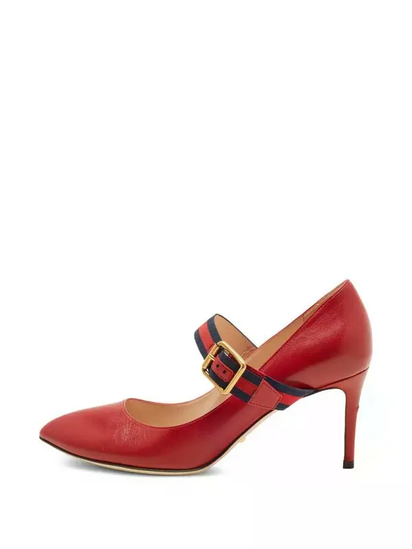 Gucci Sylvie Mary Jane Pumps - Red