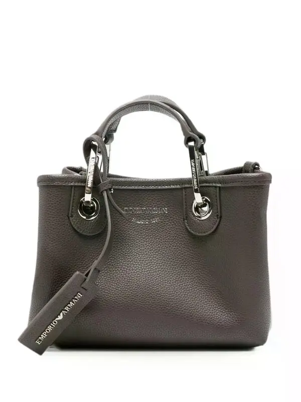 Emporio Armani Mini Myea Pebbled-texture Tote Bag - Grey