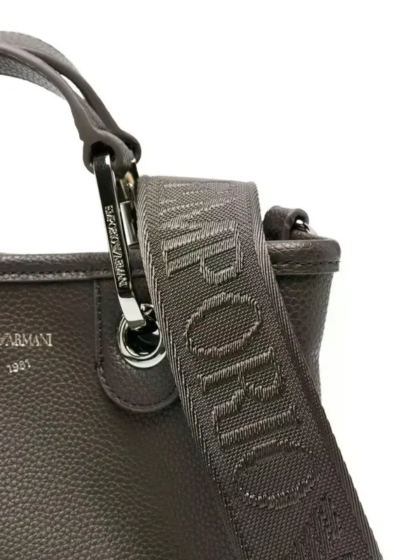 Emporio Armani Mini Myea Pebbled-texture Tote Bag - Grey