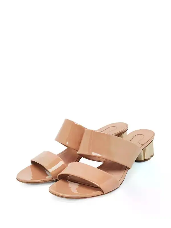 FERRAGAMO Dual-strap Flower-heel Sandals - Brown