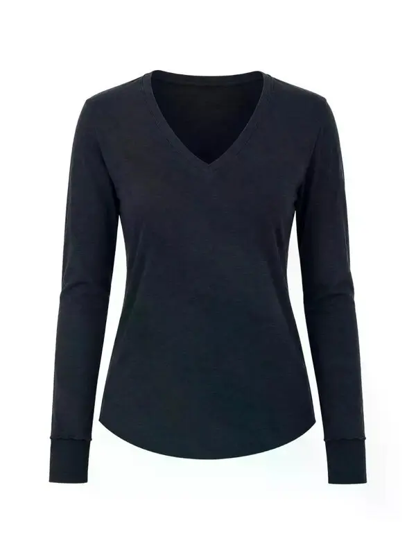 JUVIA Slub-texture V-neck Top