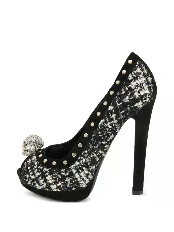 Alexander McQueen Skull Peep-toe Pumps - Black