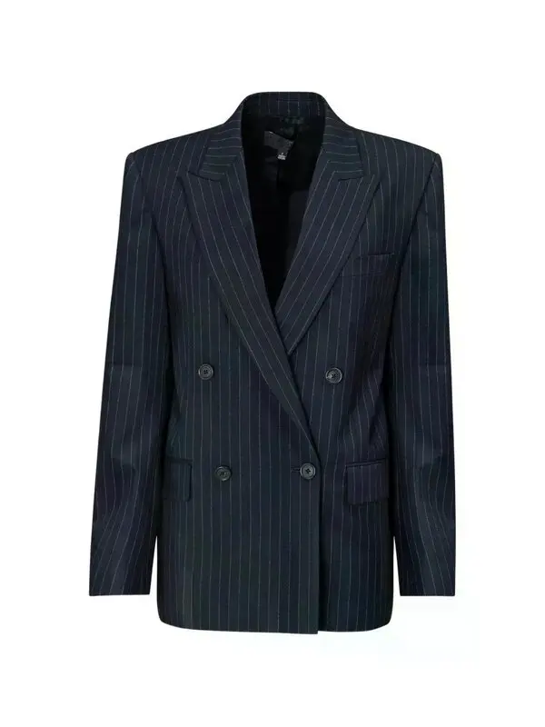 NILI LOTAN Leston Pinstriped Double-breasted Blazer