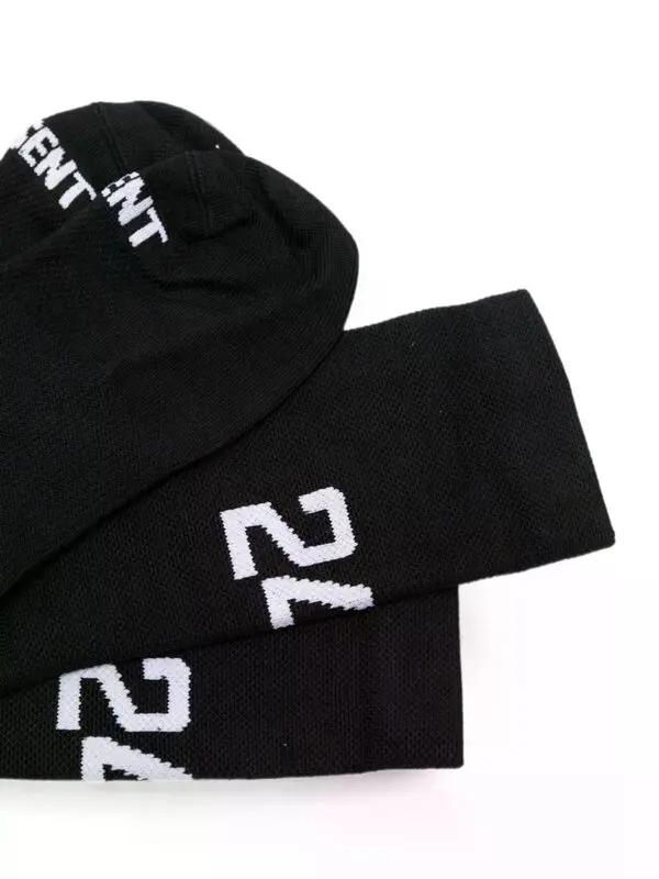 REPRESENT Intarsia-knit Logo-print Crew Socks