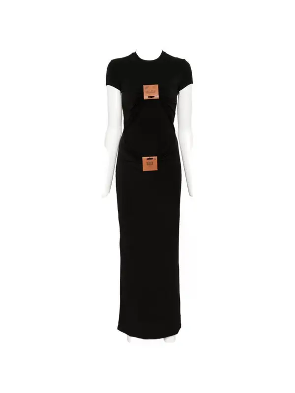 JEAN PAUL GAULTIER Logo-patch Gathered Maxi Dress