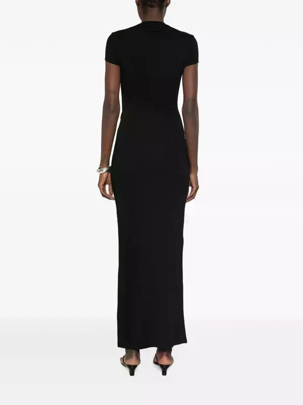 JEAN PAUL GAULTIER Logo-patch Gathered Maxi Dress