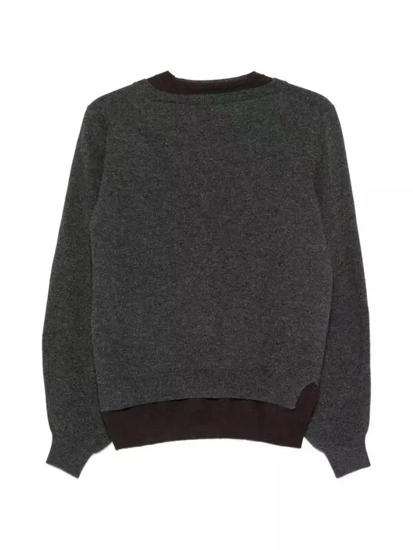 MANZONI 24 Layered V-neck Sweater - Grey