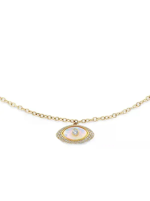 SYDNEY EVAN Evil Eye Opal And Diamond Necklace