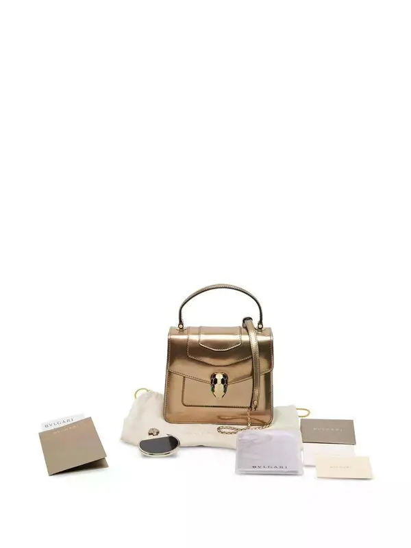 BVLGARI Serpenti Forever Leather Tote Bag - Brown
