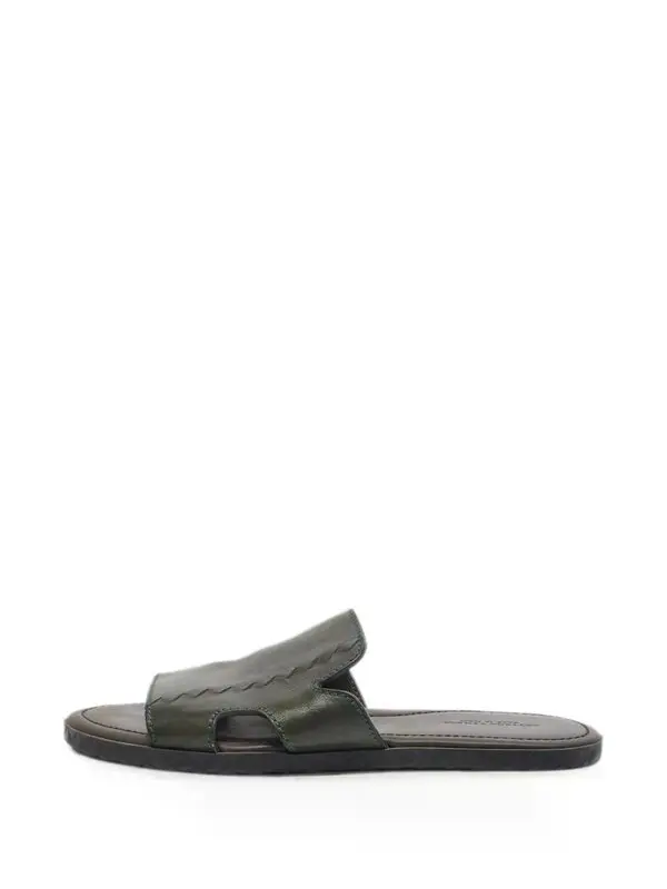 Bottega Veneta Leather Zig-zag Inlay Slides