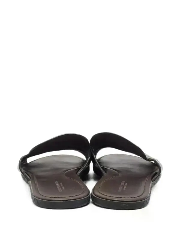 Bottega Veneta Leather Zig-zag Inlay Slides