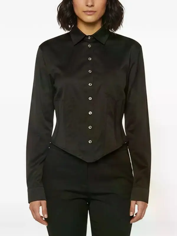 Magda Butrym Cotton Corset Style Shirt - Black