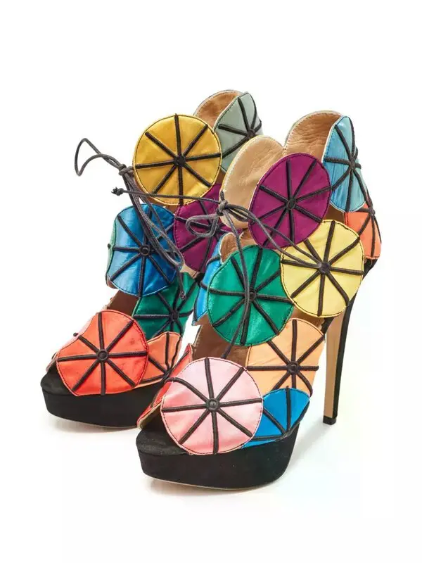 CHARLOTTE OLYMPIA Parasol Patch Platform Stiletto Sandals - Yellow