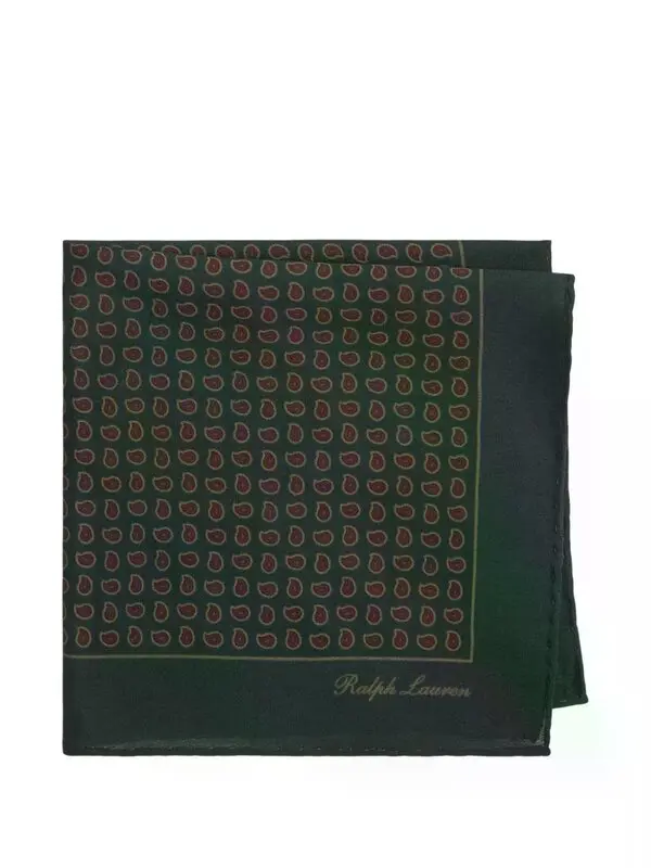 Ralph Lauren Purple Label Paisley-print Silk Pocket Square - Green