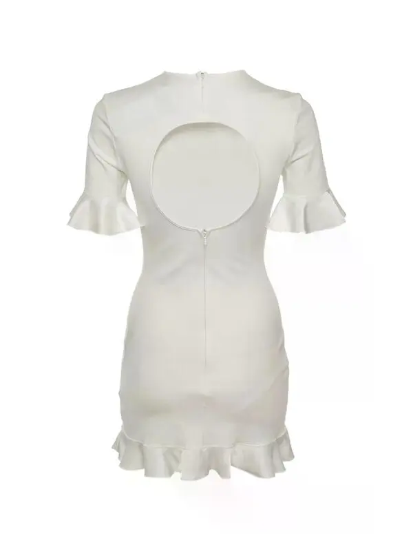 David Koma Ruffled Cut-out Midi Dress