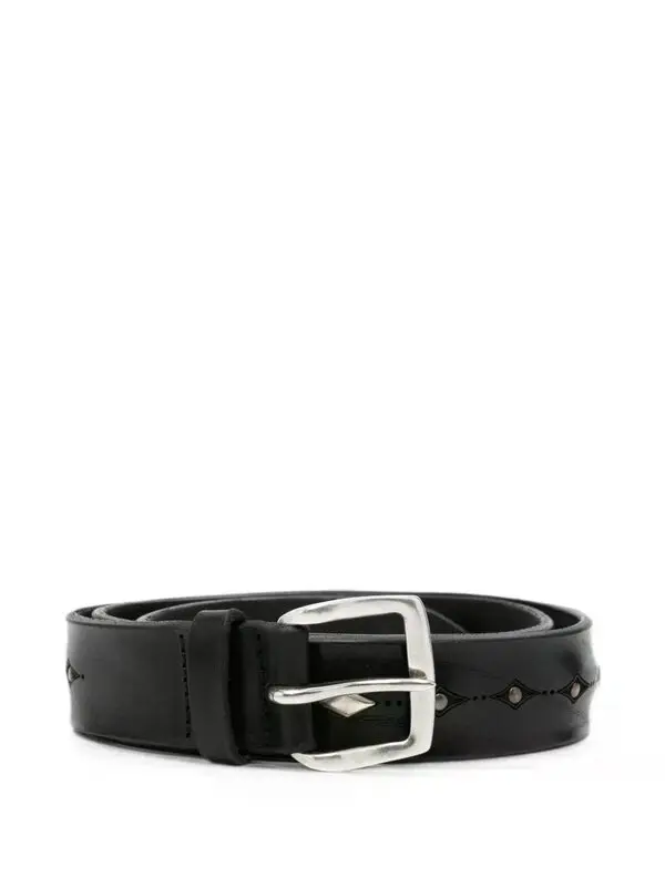 Orciani Studded Leather Belt - Black
