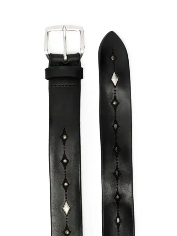 Orciani Studded Leather Belt - Black