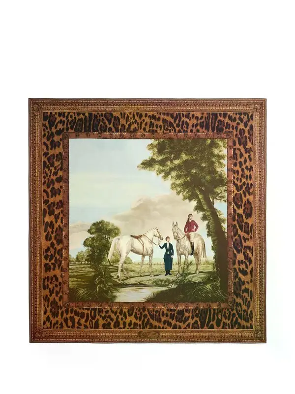 Ralph Lauren Scenic-print Silk Scarf - Brown