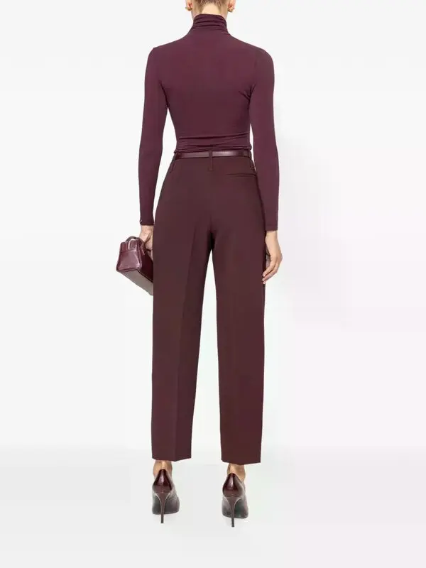NISSA Lyocell Wool-blend Turtleneck Top - Red