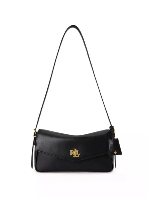 Ralph Lauren Logo-plaque Leather Shoulder Bag - Black