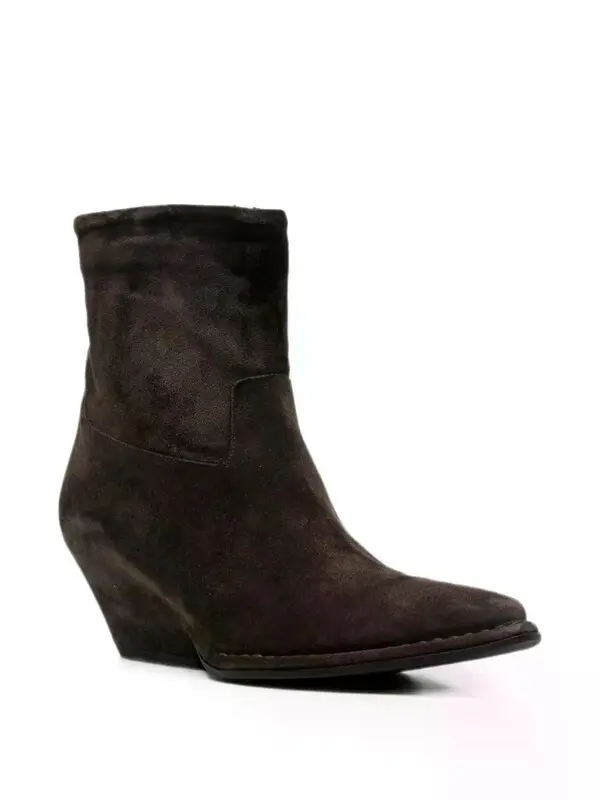 DEL CARLO Suede Pointed-toe Ankle Boots