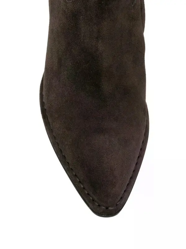 DEL CARLO Suede Pointed-toe Ankle Boots