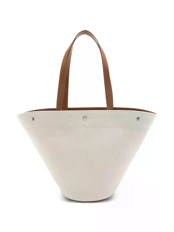Saint Laurent Rive Gauche Trapezoid Tote Bag - Neutrals