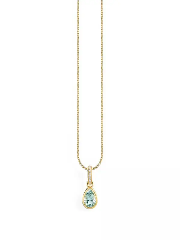 SYDNEY EVAN Aquamarine And Diamond Pendant Necklace - Gold
