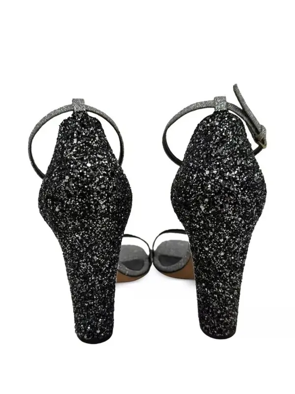 SERGIO ROSSI Glitter Block-heel Sandals