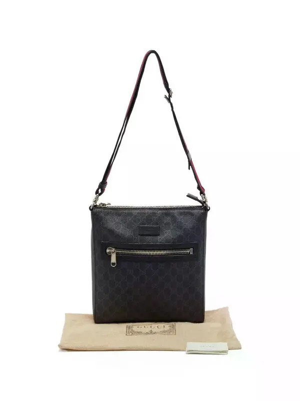 Gucci Gg Supreme Night Courier Messenger Bag - Black