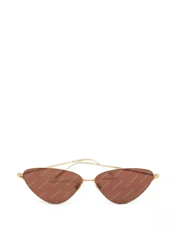 Balenciaga Logo-print Cat-eye Sunglasses - Gold