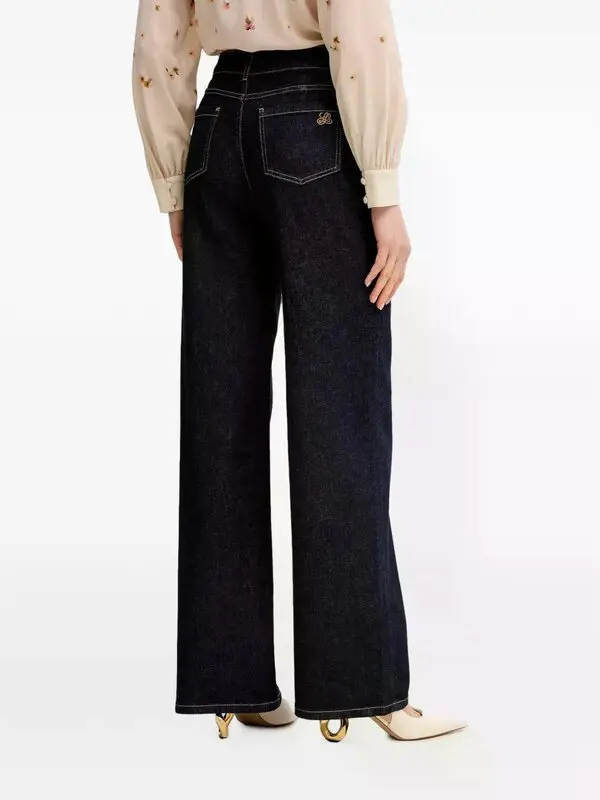 Luisa Spagnoli Button-embellished Wide-leg Jeans