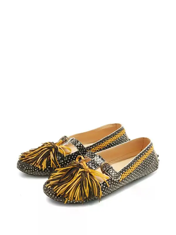 TOD'S Gommino Fringe Loafers - Black