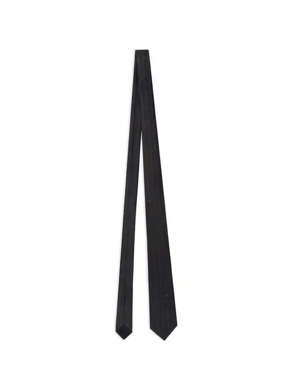 Burberry Pinstriped Silk Tie - Blue