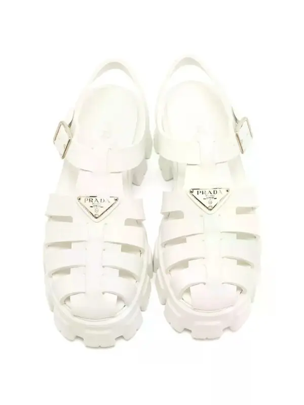 Prada Monolith Platform Sandals - White