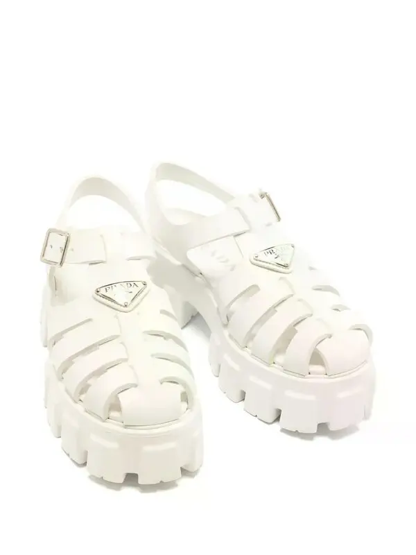 Prada Monolith Platform Sandals - White