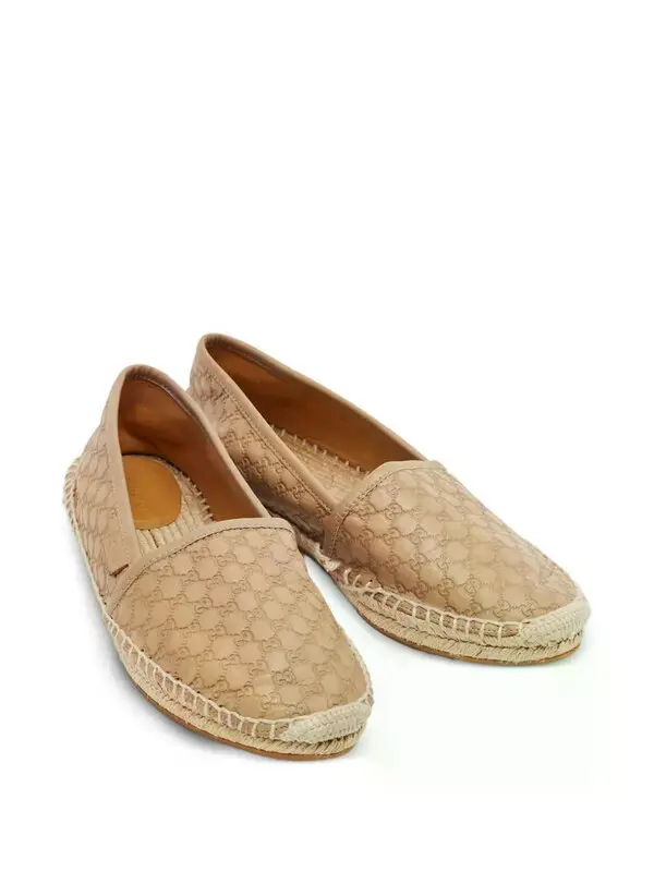 Gucci Embossed Guccissima Leather Flat Espadrilles