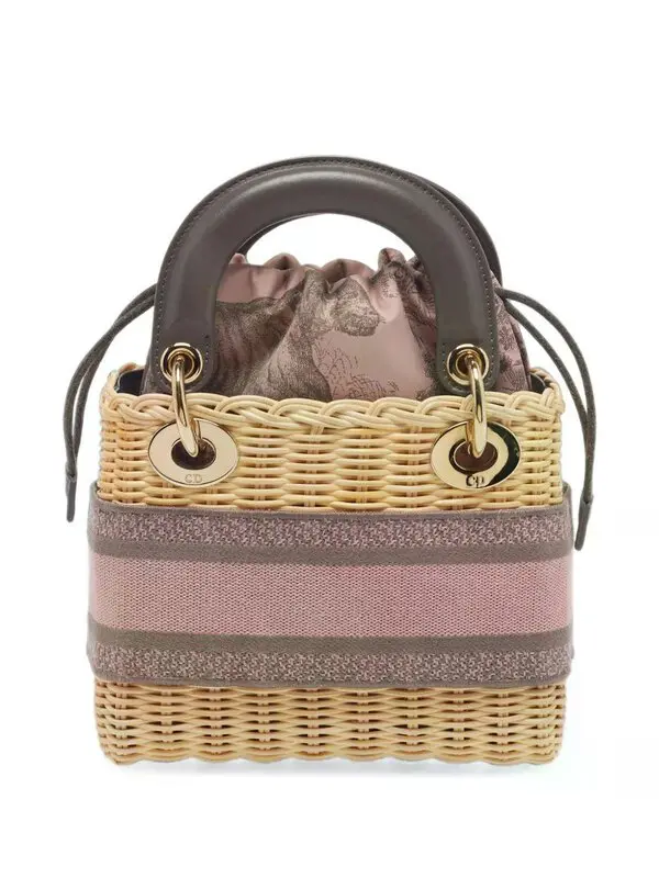 Dior 2023 Mini Lady Wicker Tote Bag