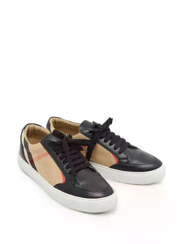 Burberry Check Panel Lace-up Sneakers
