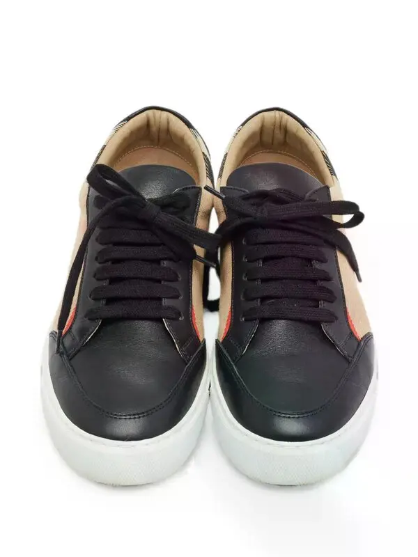 Burberry Check Panel Lace-up Sneakers