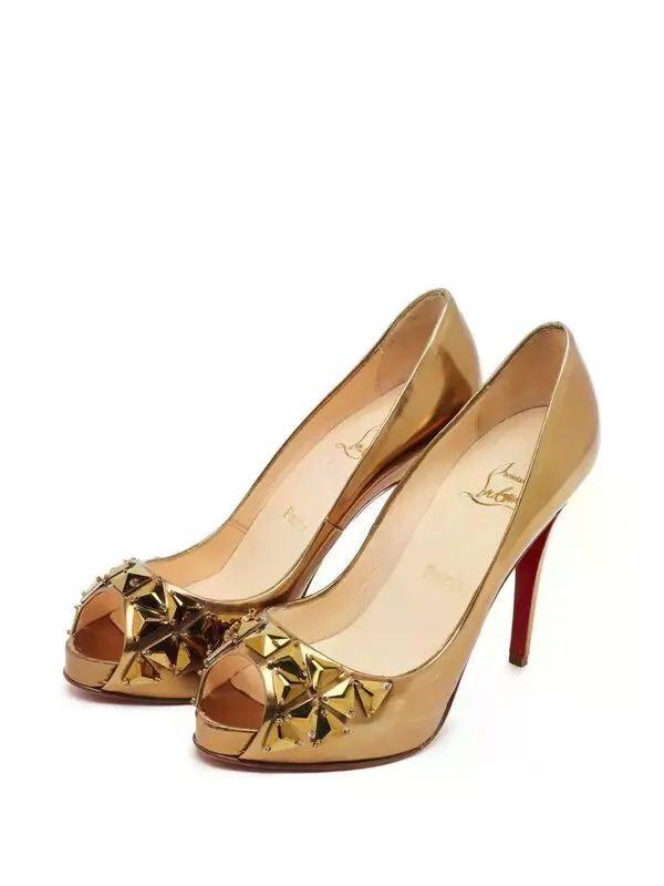 CHRISTIAN LOUBOUTIN Very Privé Crystal-embellished Peep-toe Pumps