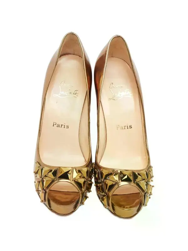 CHRISTIAN LOUBOUTIN Very Privé Crystal-embellished Peep-toe Pumps