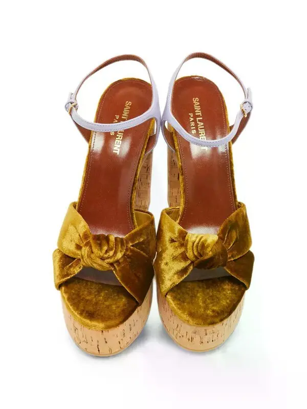 Saint Laurent Bianca Knotted Platform Sandals