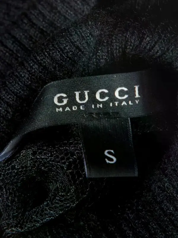 Gucci Ribbed Turtleneck Long Sleeve Sweater