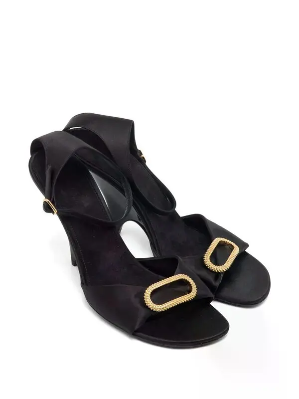 Loro Piana Olympia Heeled Sandals - Black