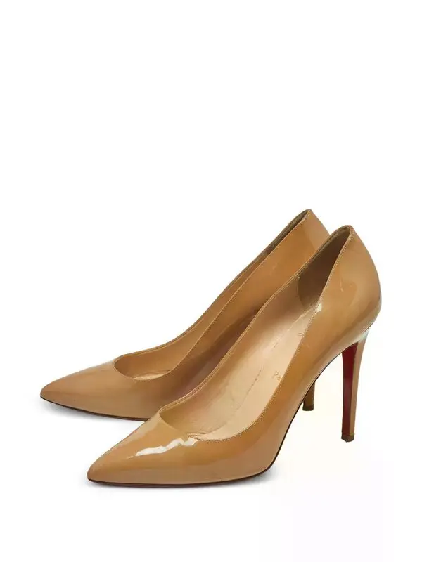CHRISTIAN LOUBOUTIN So Kate Patent Leather Pointed Toe Stiletto Pumps - Neutrals