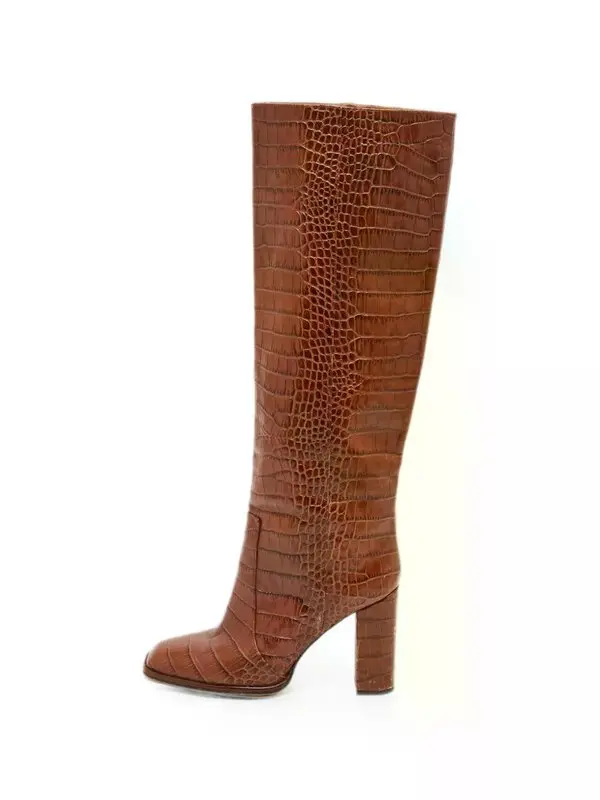 Paris Texas Croc-embossed Knee-high Boots