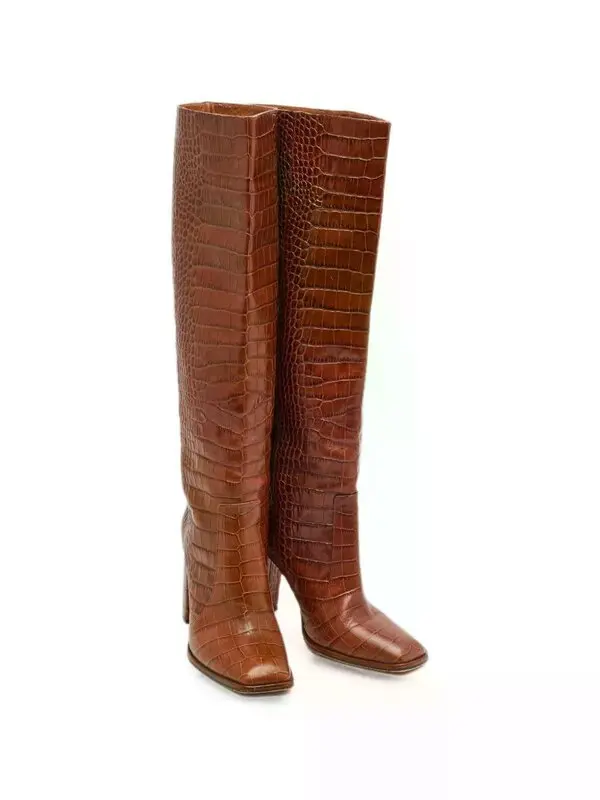 Paris Texas Croc-embossed Knee-high Boots